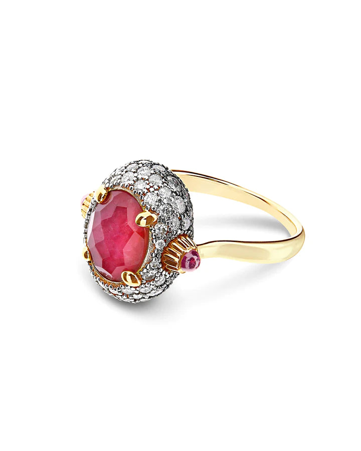 "REVERSE" GOLD, DIAMONDS, RUBIES AND ROCK CRYSTAL DOUBLE-FACE RING (ME ...